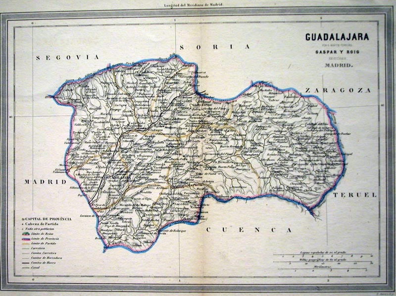 Provincia de Guadalajara > Mapas . Frame | Grabados, Mapas Antiguos ...